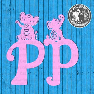 Elephant Alphabet letter P SVG PNG DXF digital cutting | Etsy