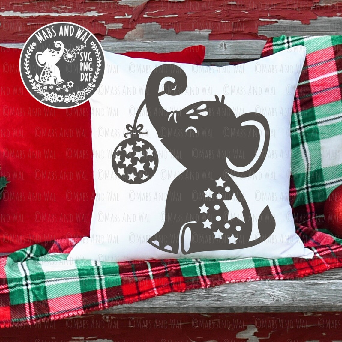 Elephant Bauble Ornament SVG PNG DXF Digital Cutting - Etsy