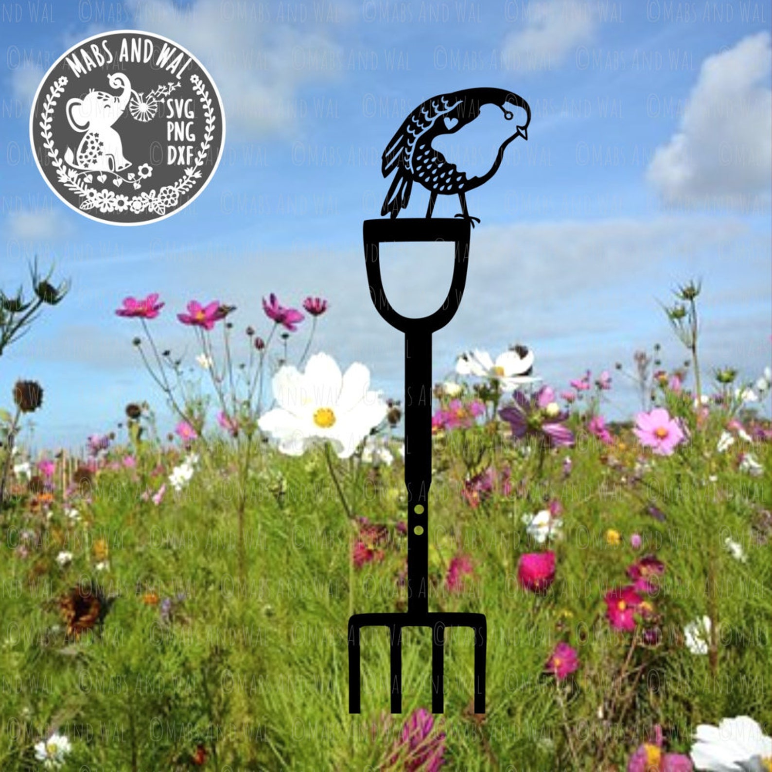 Robin garden fork SVG PNG DXF digital cutting file/robin | Etsy