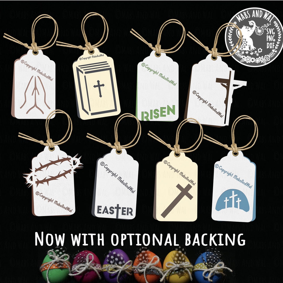 Easter Religious Gift Tags SVG PNG DXF Digital Cutting File/easter Svg ...
