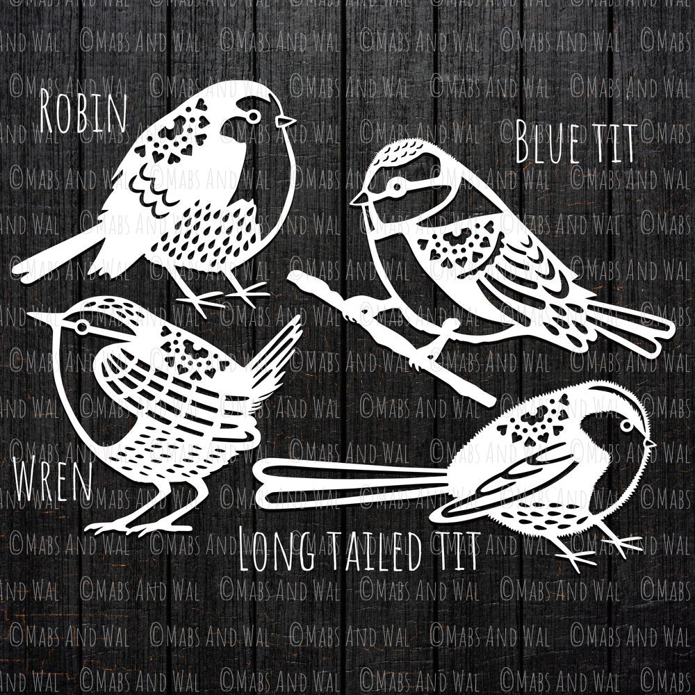 Birds SVG PNG DXF digital cutting file/robin svg/wren svg/long | Etsy
