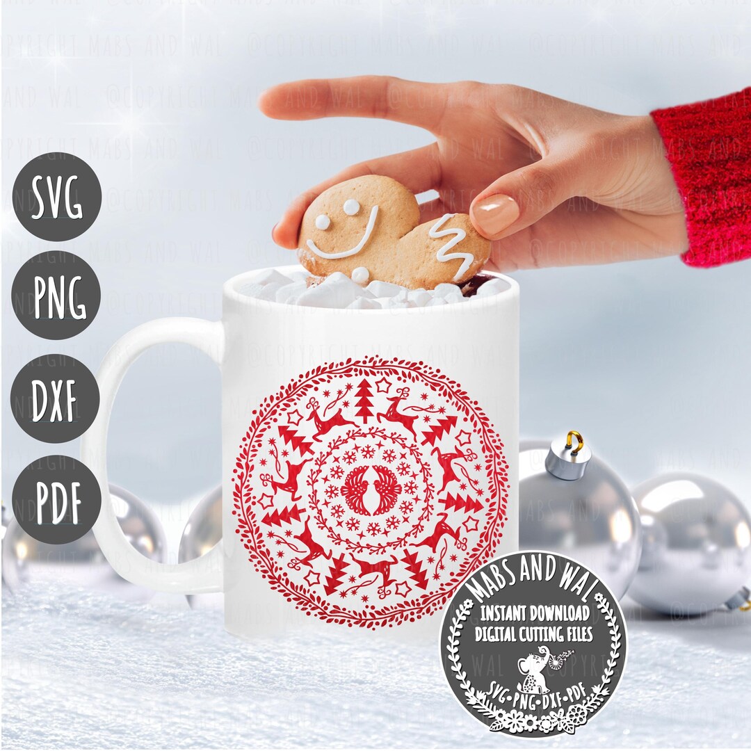 Christmas Mandala SVG PNG DXF Digital Cutting File/christmas Ornament ...
