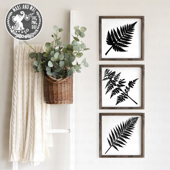 Fern leaves SVG PNG DXF digital cutting file/woodland plant | Etsy