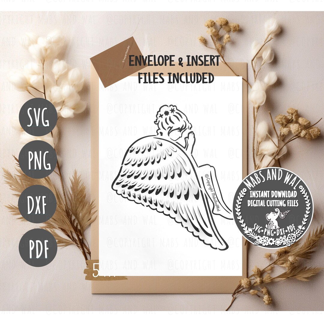 Angel Pop-out Card SVG PNG DXF Pdf Digital Cutting File/angel Card Svg ...