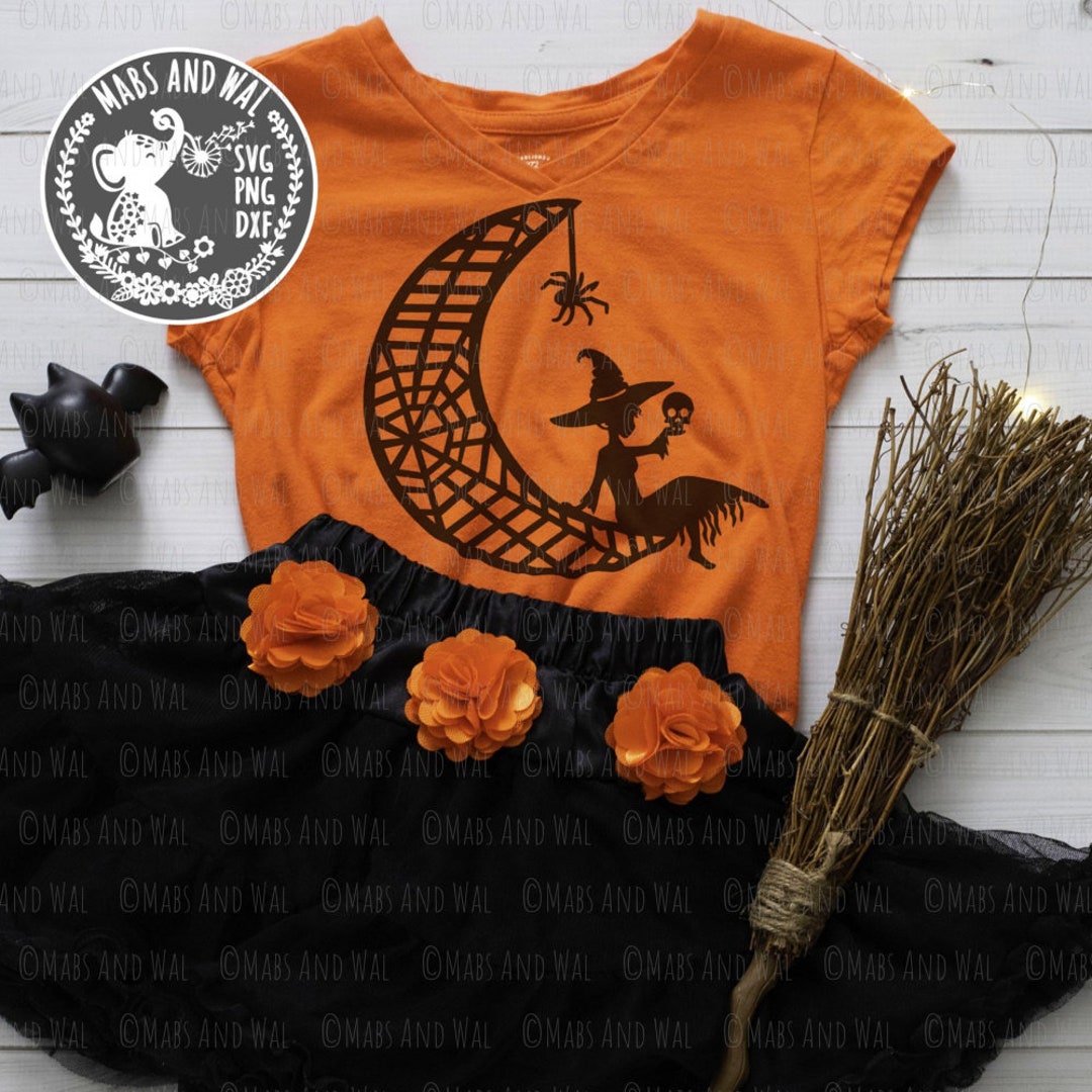 Moon Witch SVG PNG DXF Digital Cutting File Svg/halloween Witch Svg ...