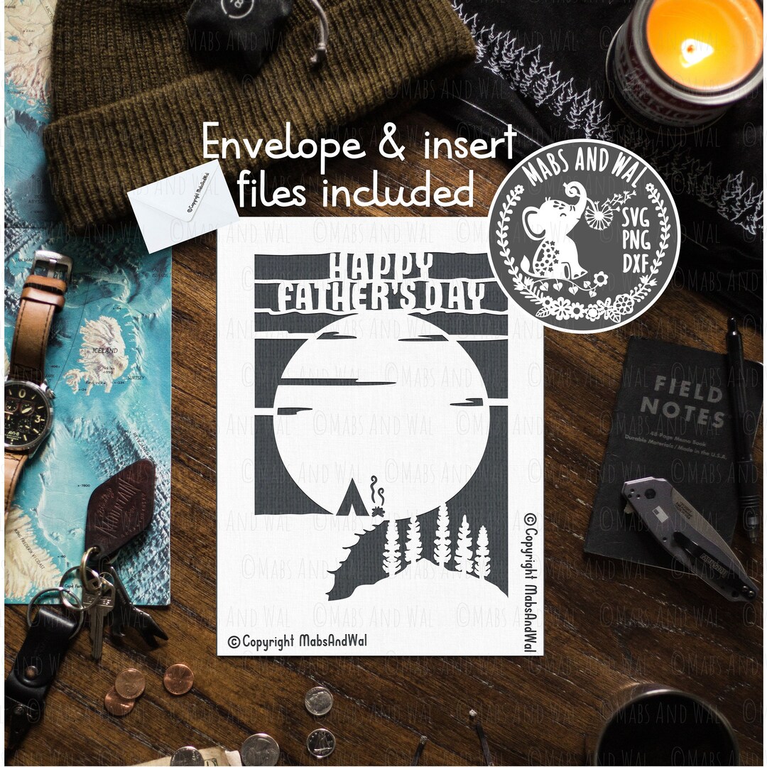 Camping Father's Day Card SVG PNG DXF Digital Cutting File/tent Svg ...