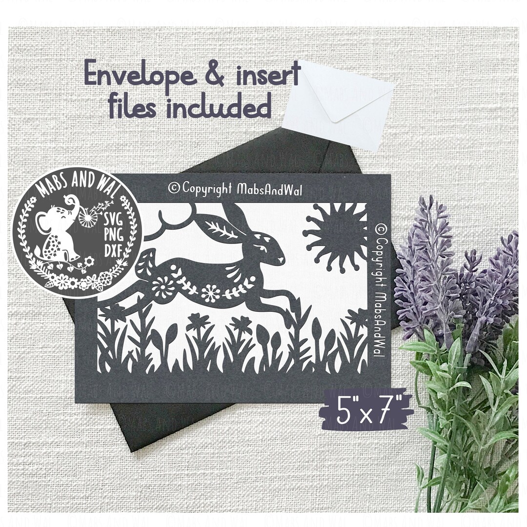 Hare Scandi Card SVG PNG DXF Digital Cutting File/greetings Card Hare ...
