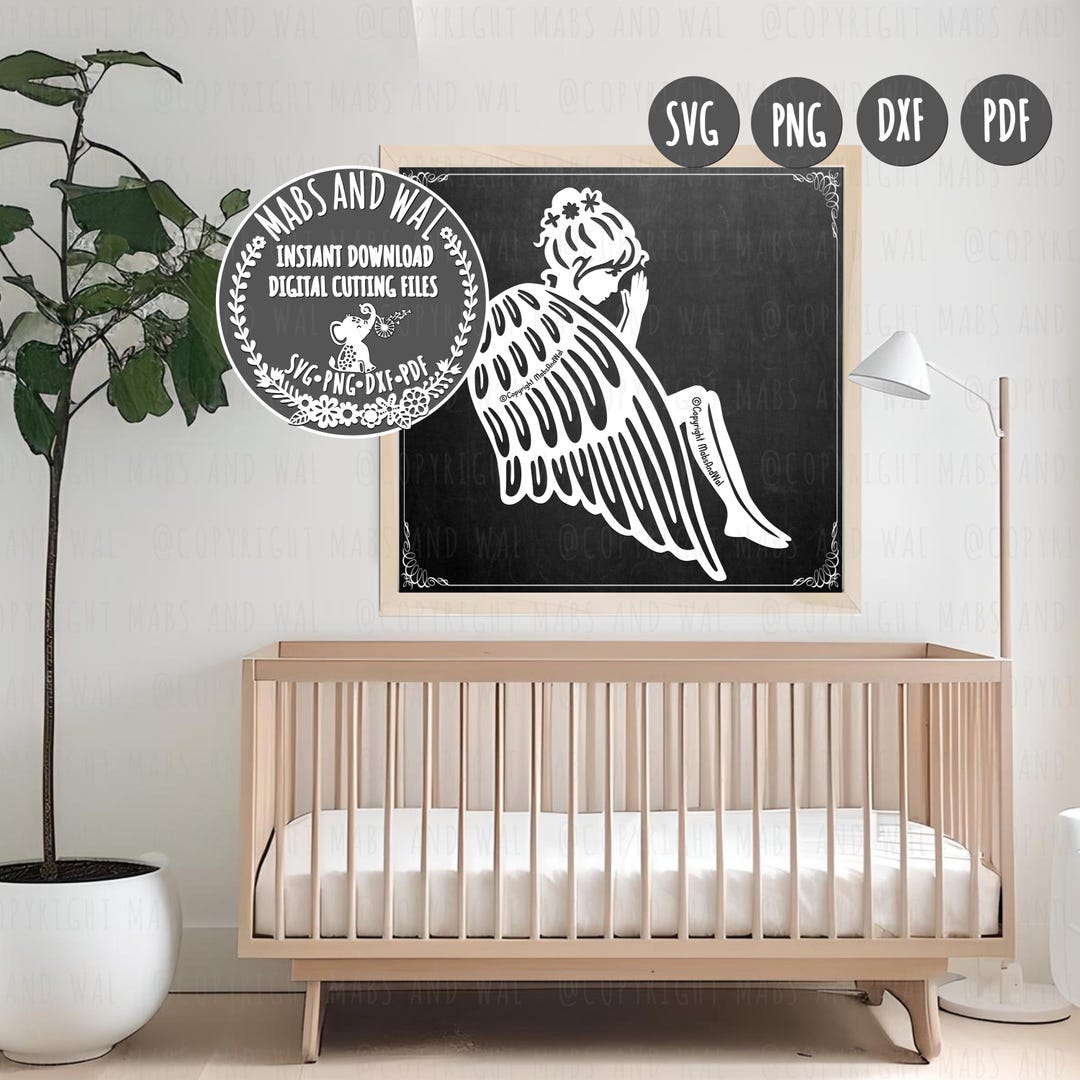Angel Praying SVG PNG DXF Pdf Digital Cutting File/guardian Angel Svg ...