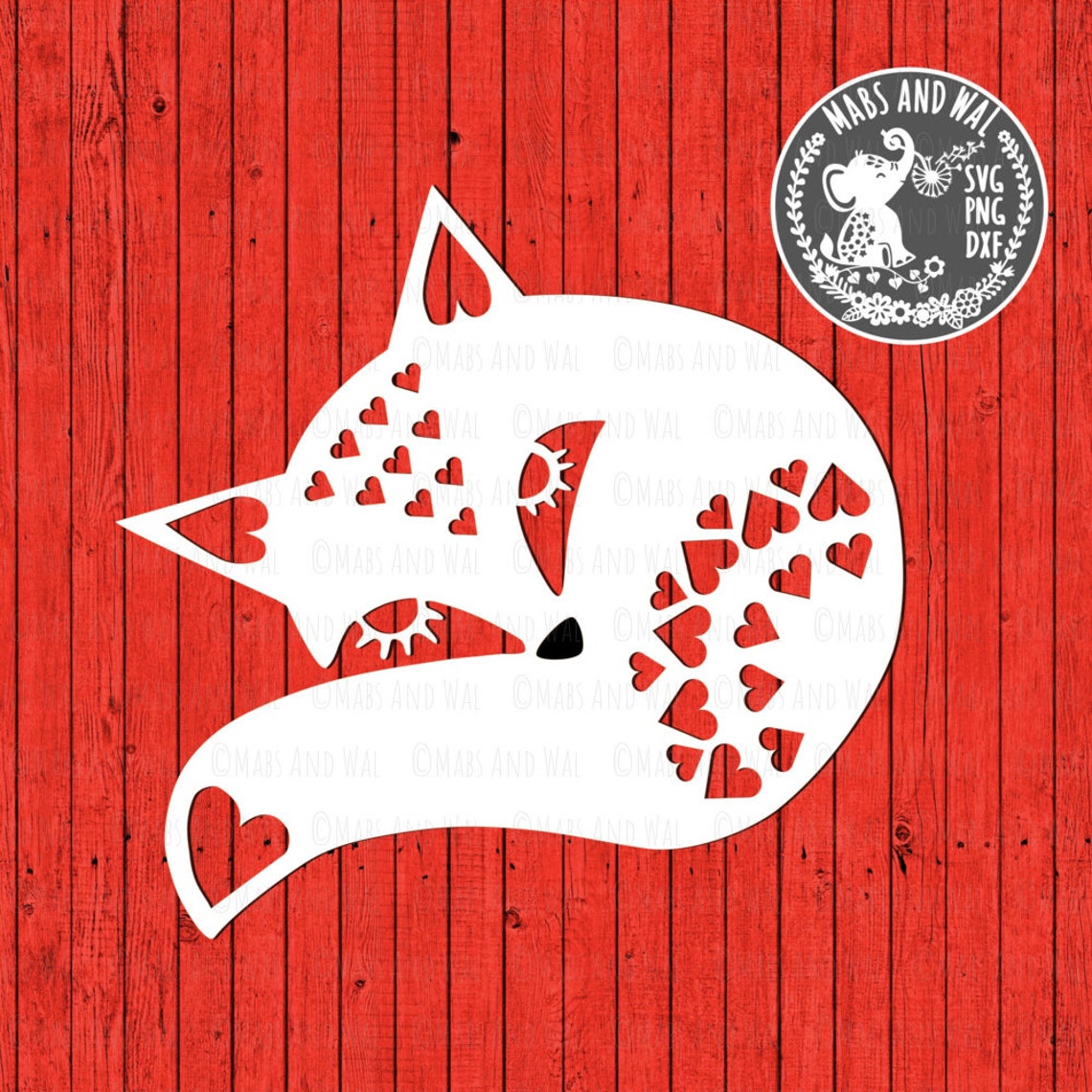 Fox valentine heart SVG PNG DXF digital cutting file/fox folk | Etsy