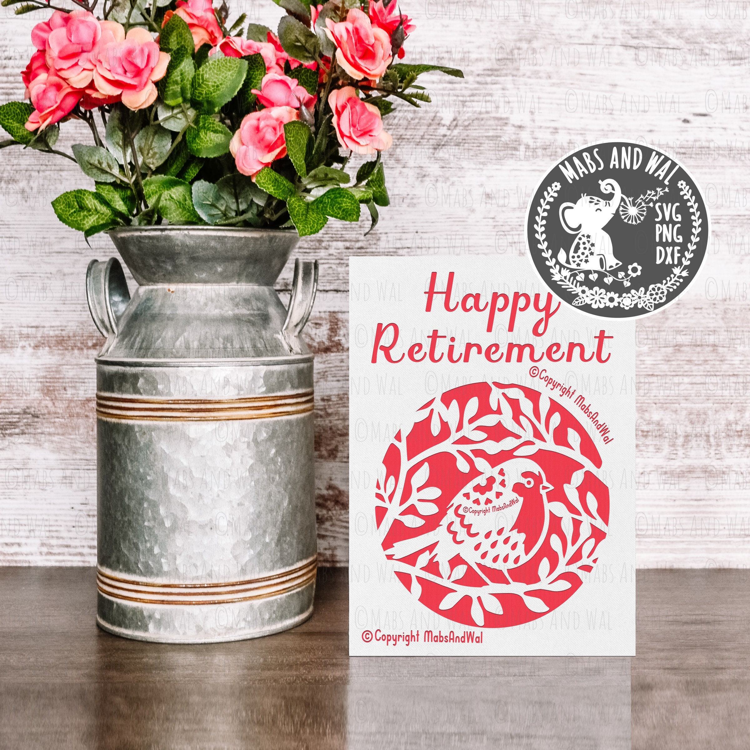 Happy Retirement Bird Card SVG PNG DXF Digital Cutting | Etsy UK