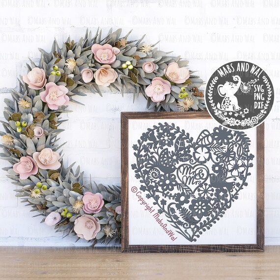 Mr and Mrs Heart SVG PNG DXF Digital Cutting File/wedding Day | Etsy