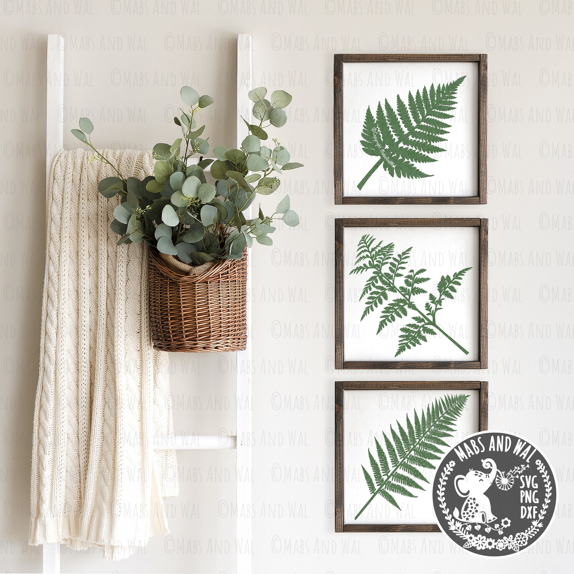 Fern Leaves SVG PNG DXF Digital Cutting File/woodland Plant Svg/fern ...