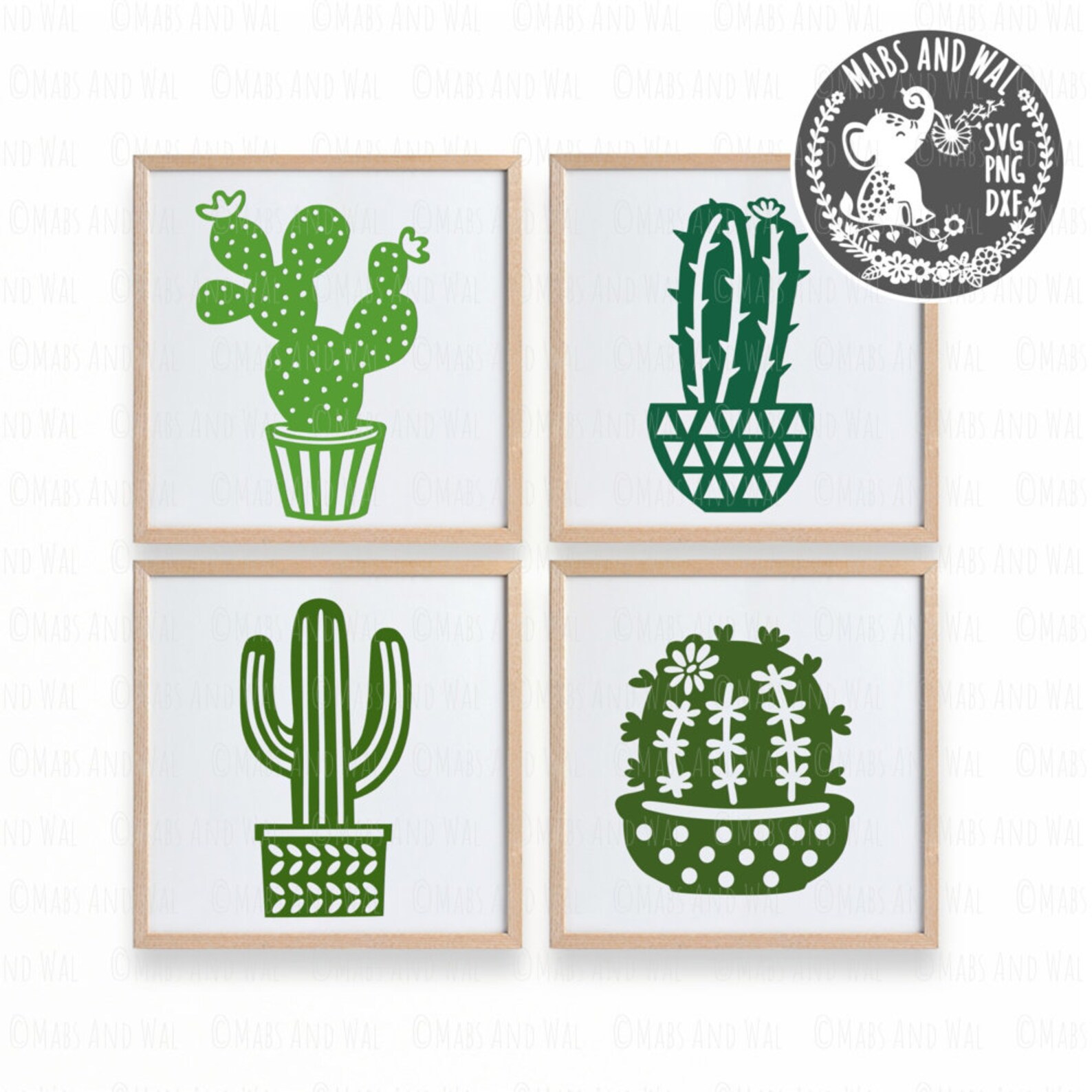 Cactus set SVG PNG DXF digital cutting file/cactus | Etsy