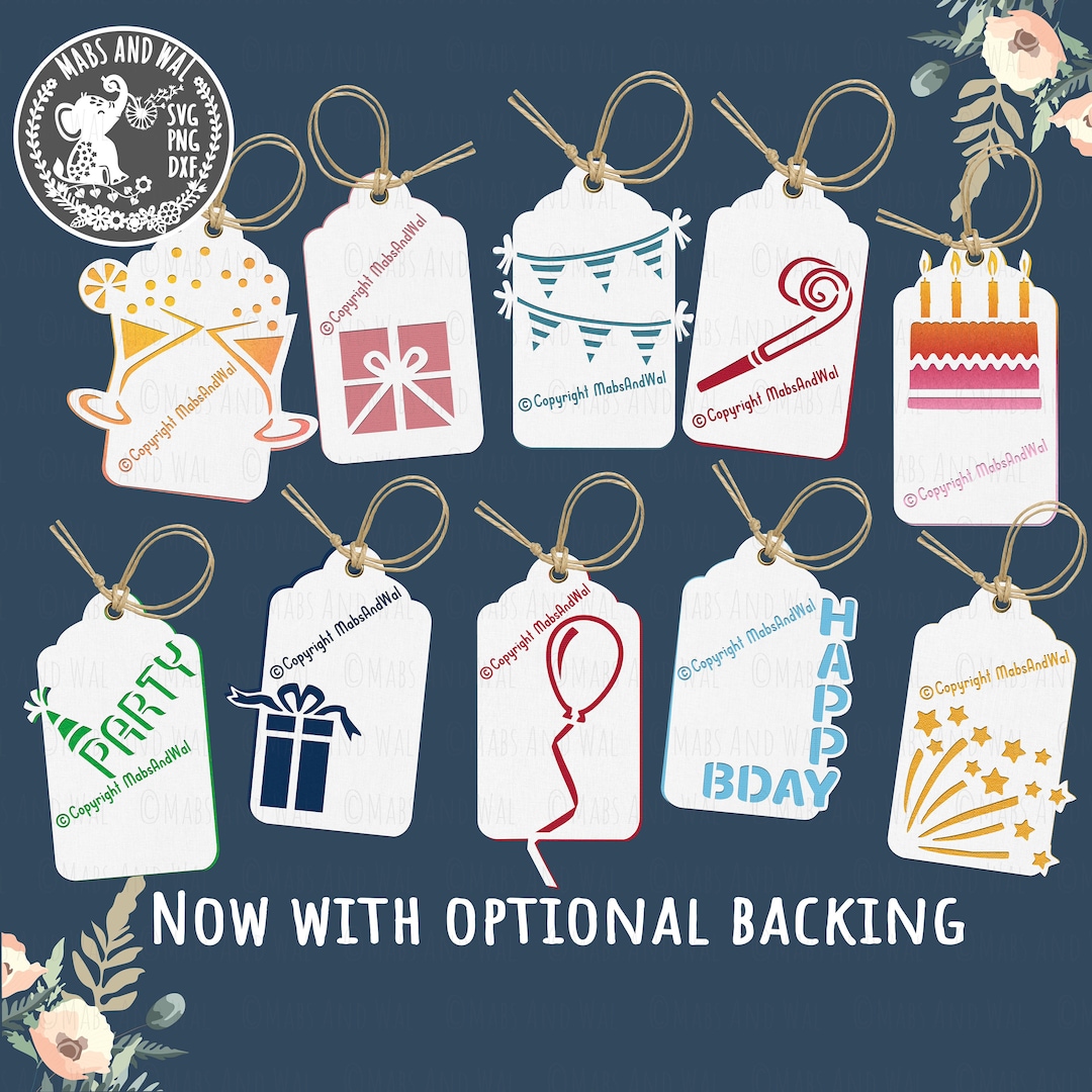 Birthday Gift Tags SVG PNG DXF Digital Cutting File/happy Birthday Svg ...