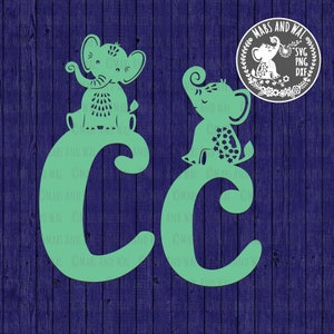 Elephant Alphabet Letter C SVG PNG DXF Digital Cutting - Etsy