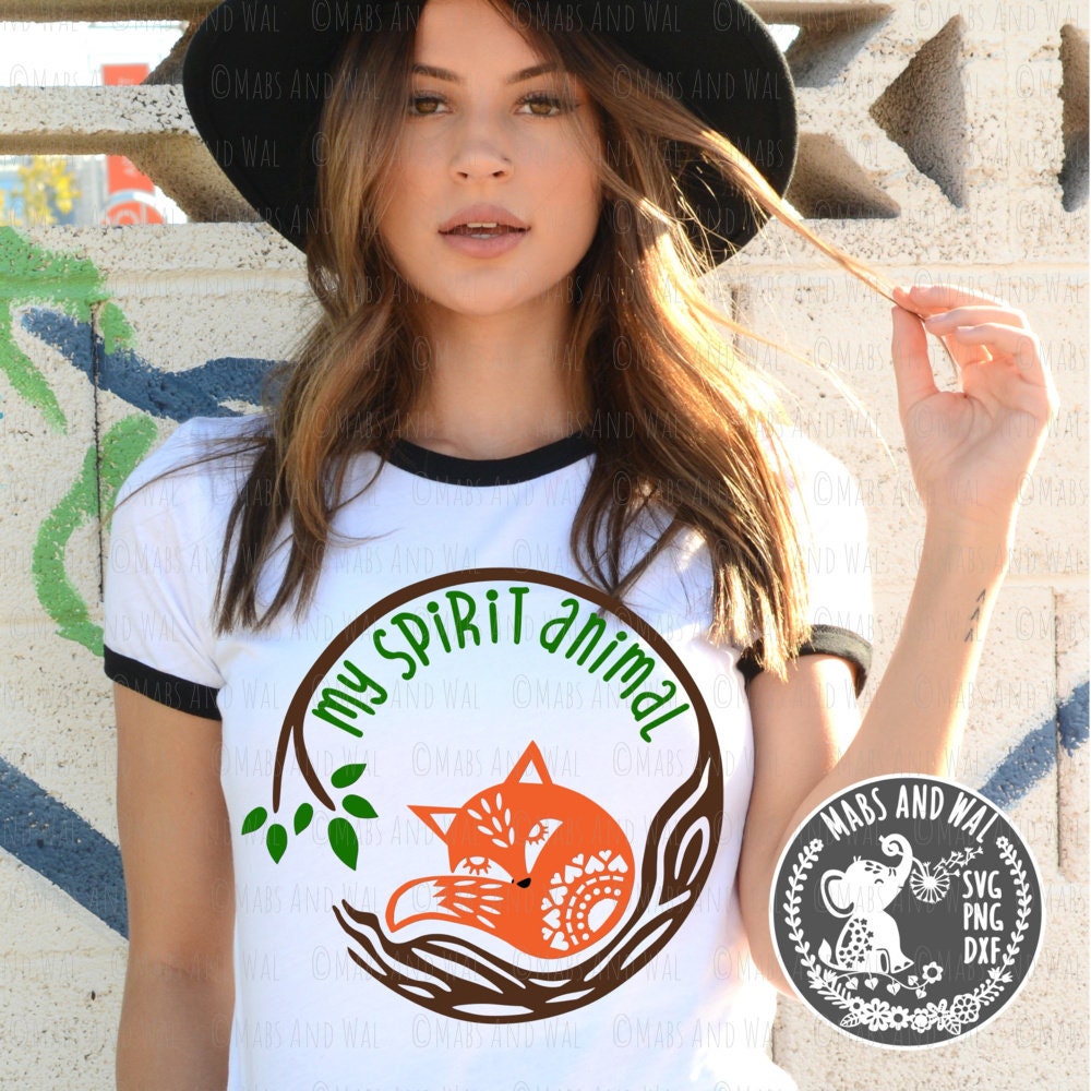 Fox spirit animal SVG PNG DXF digital cutting file/folk style | Etsy