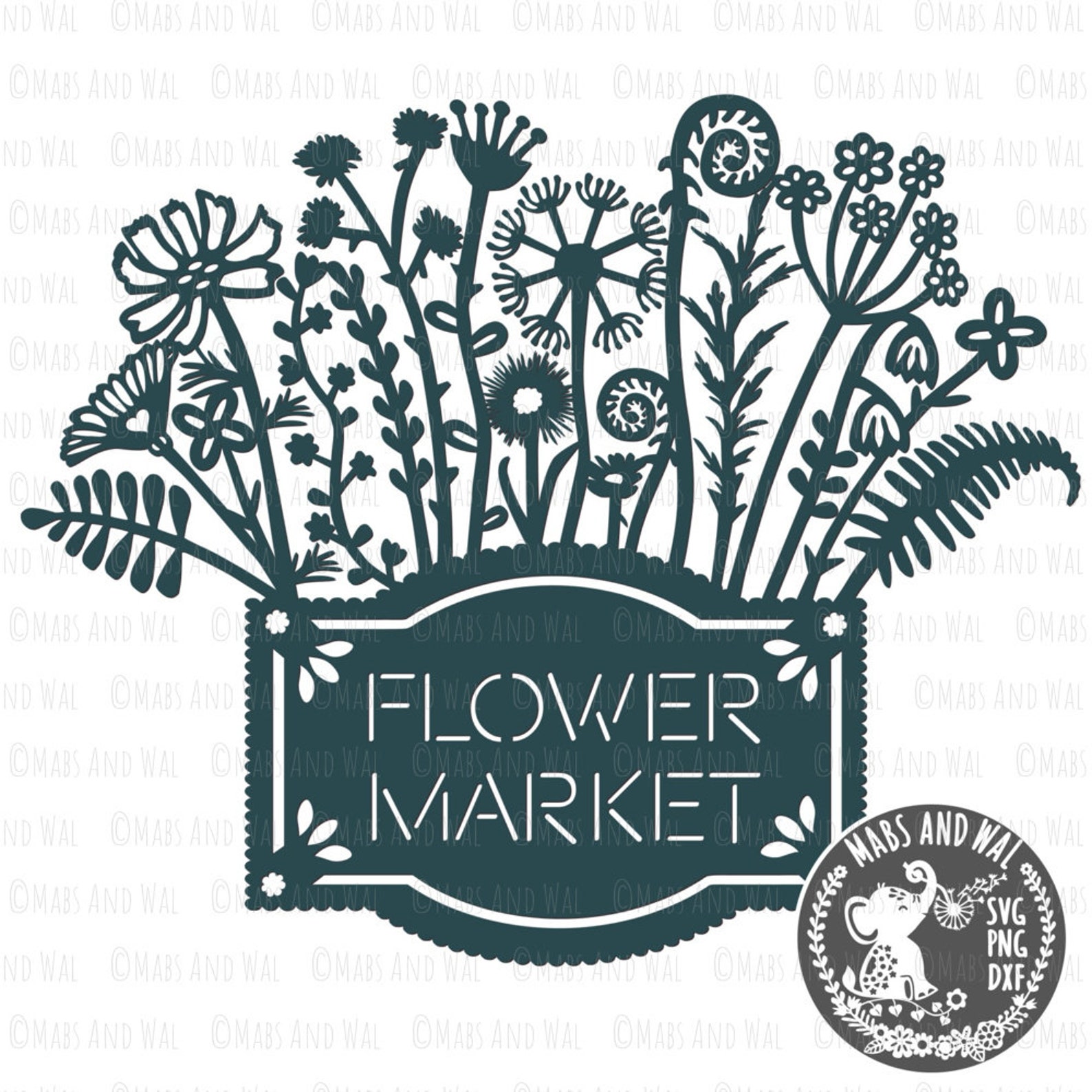 Flower Market SVG PNG DXF Digital Cutting File/flowers - Etsy