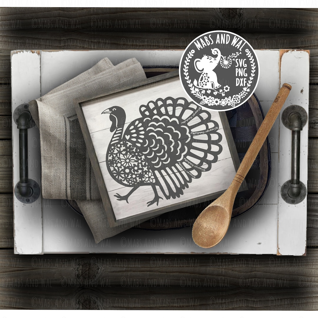 Turkey SVG PNG DXF Digital Cutting File/thanksgiving Turkey/folk Style ...