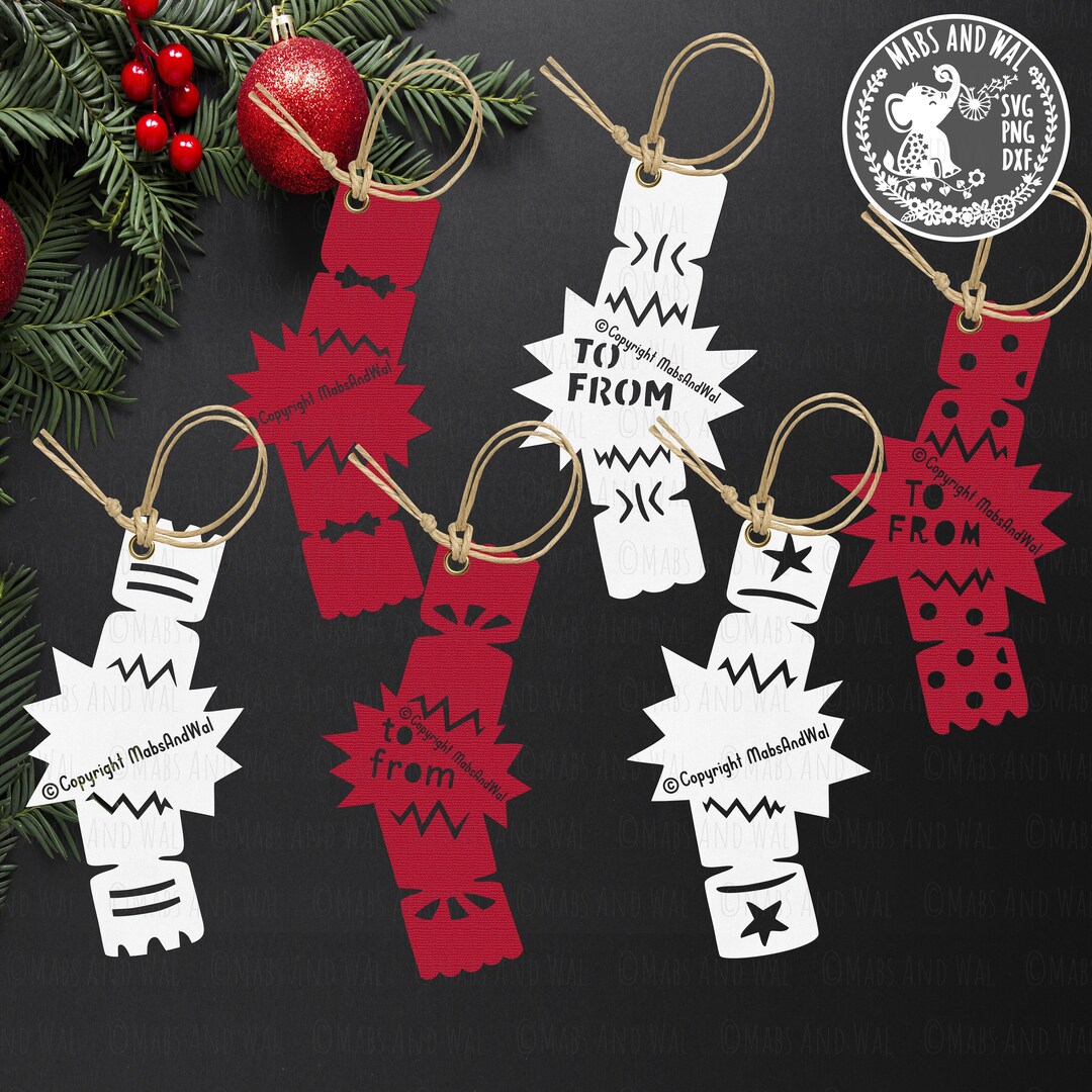 Christmas Cracker Gift Tags SVG PNG DXF Digital Cutting - Etsy