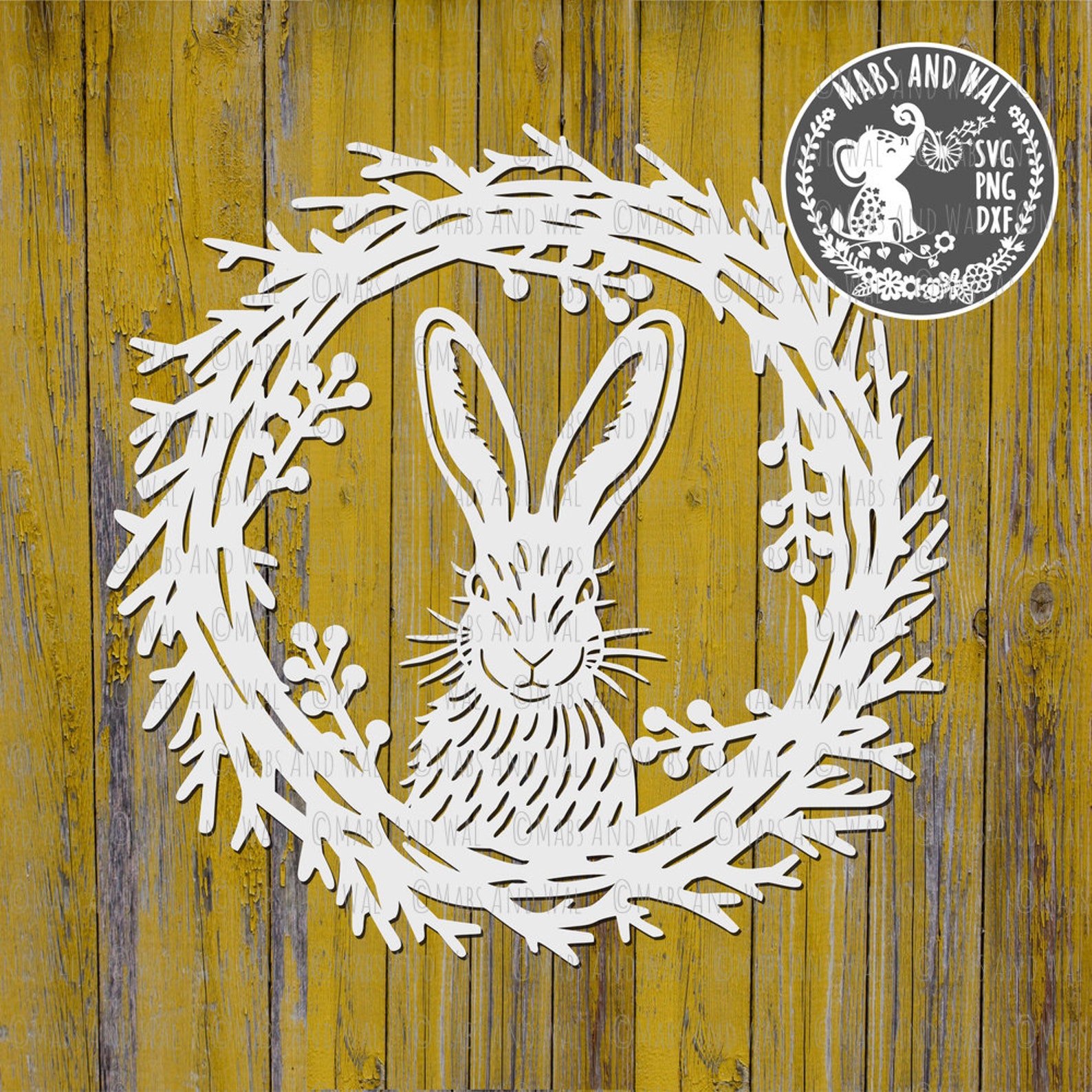 Hare wreath SVG PNG DXF digital cutting file/hare svg/march | Etsy