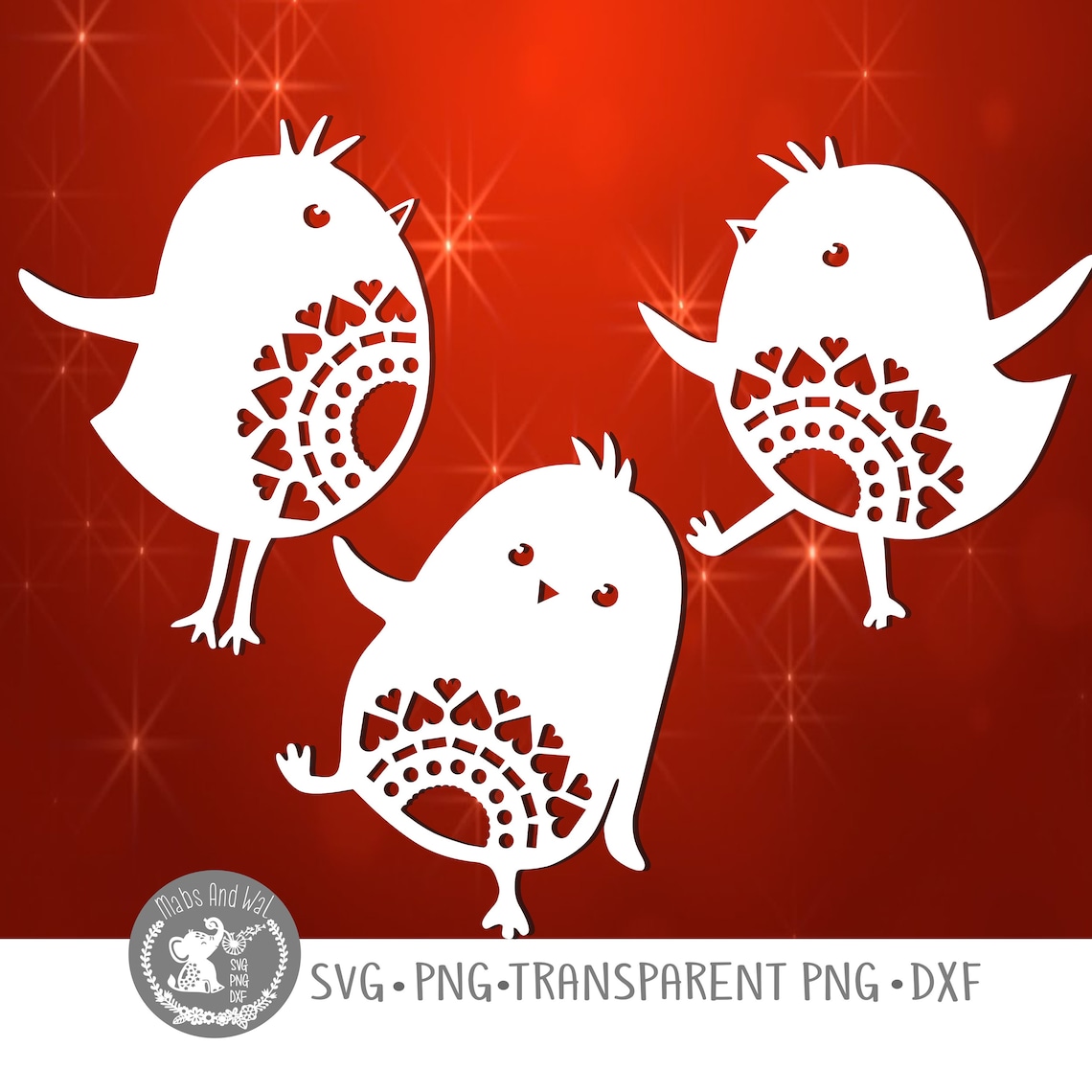 Robins SVG PNG DXF Digital Cutting File/folk Style - Etsy