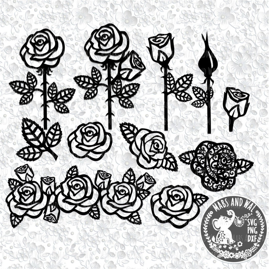 Rose Bundle SVG PNG DXF Digital Download Cutting File/flower Svg/roses ...