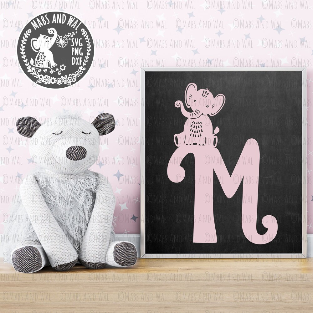 Elephant Alphabet Letter M SVG PNG DXF Digital Cutting | Etsy Australia
