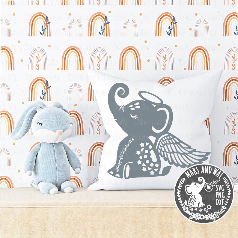 Elephant Angel SVG PNG DXF Digital Cutting File/children's - Etsy