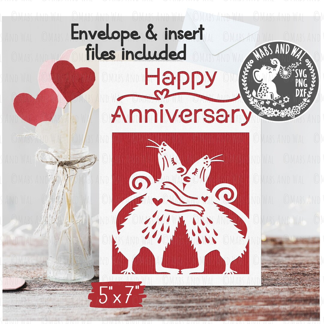 Happy Anniversary Rats Card SVG PNG DXF Digital Cutting File ...