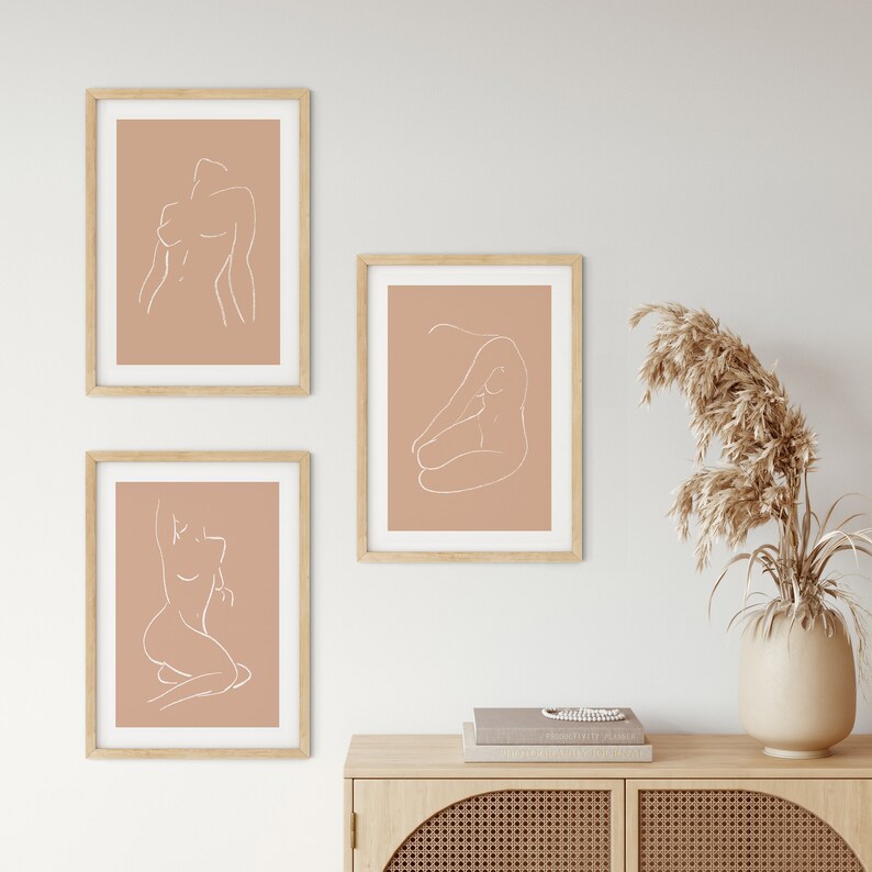 Set of 3 Female Form Art Prints Female Form Line Print Set - Etsy