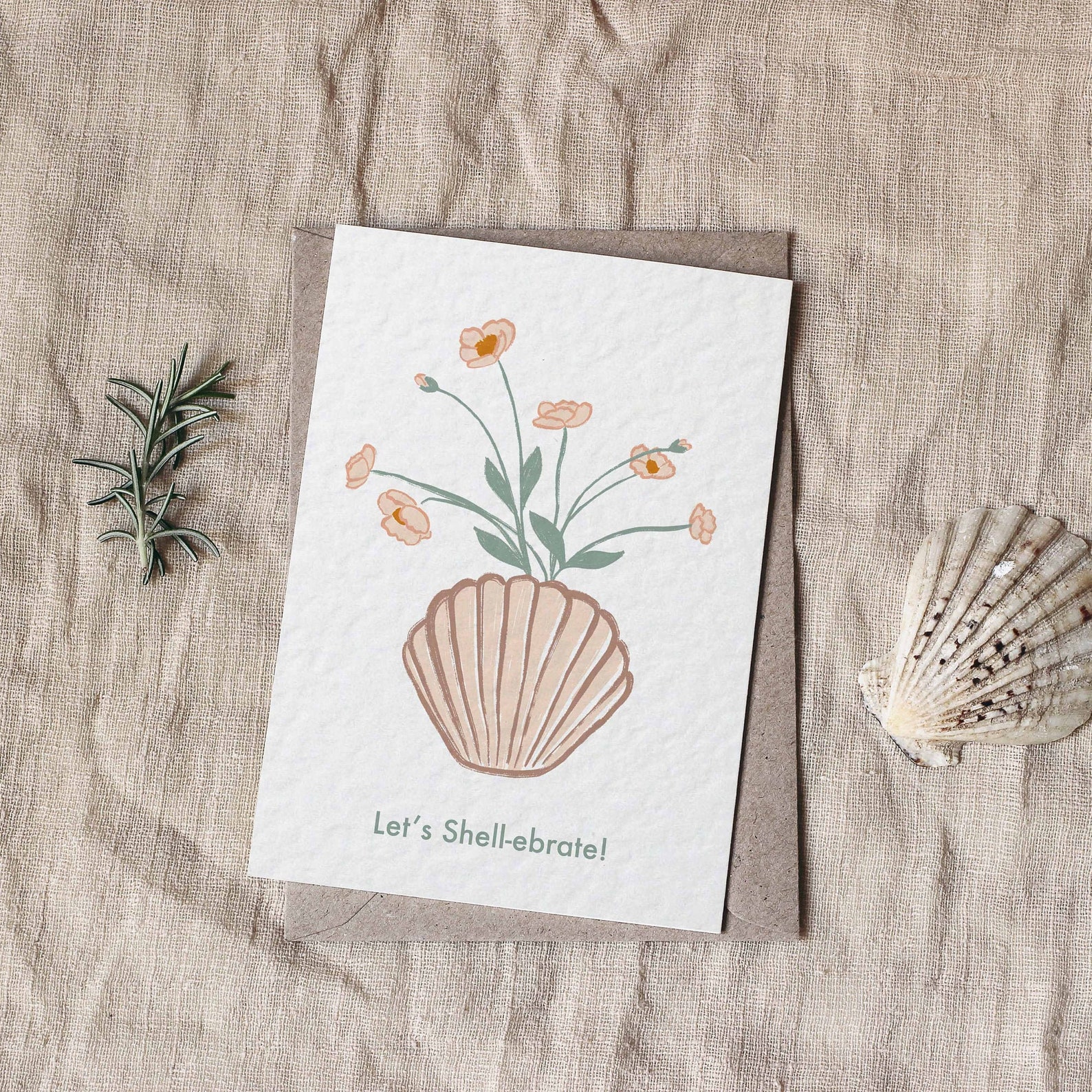 Let's Shell-ebrate Seashell Card Seashell Birthday Card - Etsy UK