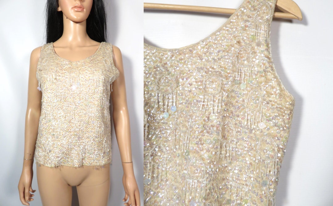Vintage 60s Hand Beaded Wool Tank Top Size M/L - Etsy
