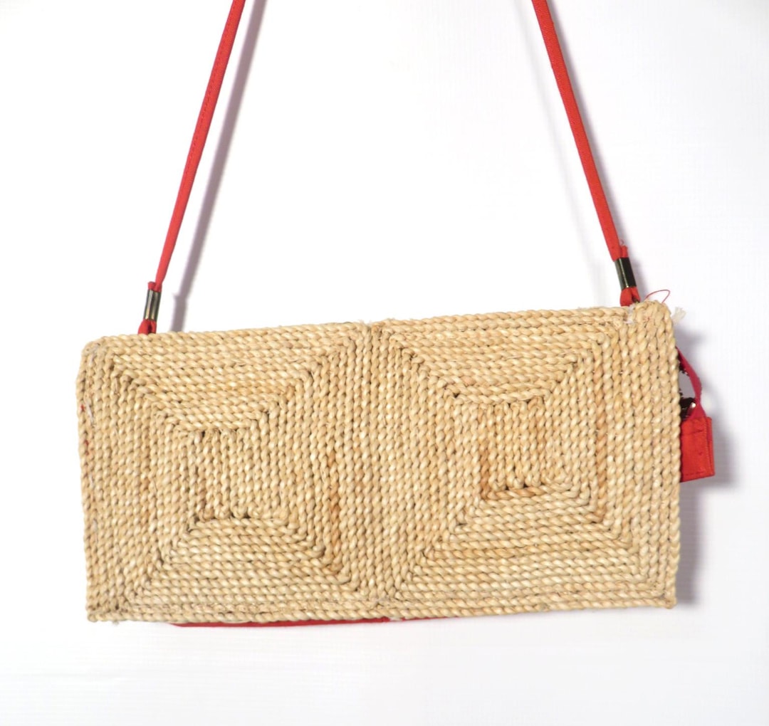 Vintage Woven Straw Rectangle Resort Beach Summer Shoulder Bag Purse - Etsy