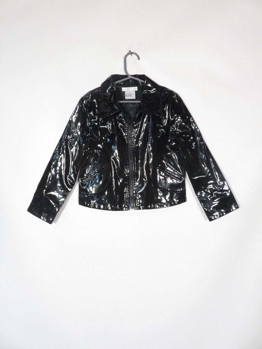 Vintage 90s Kids Patent Leather Pleather Vinyl Jacket Size 6X - Etsy