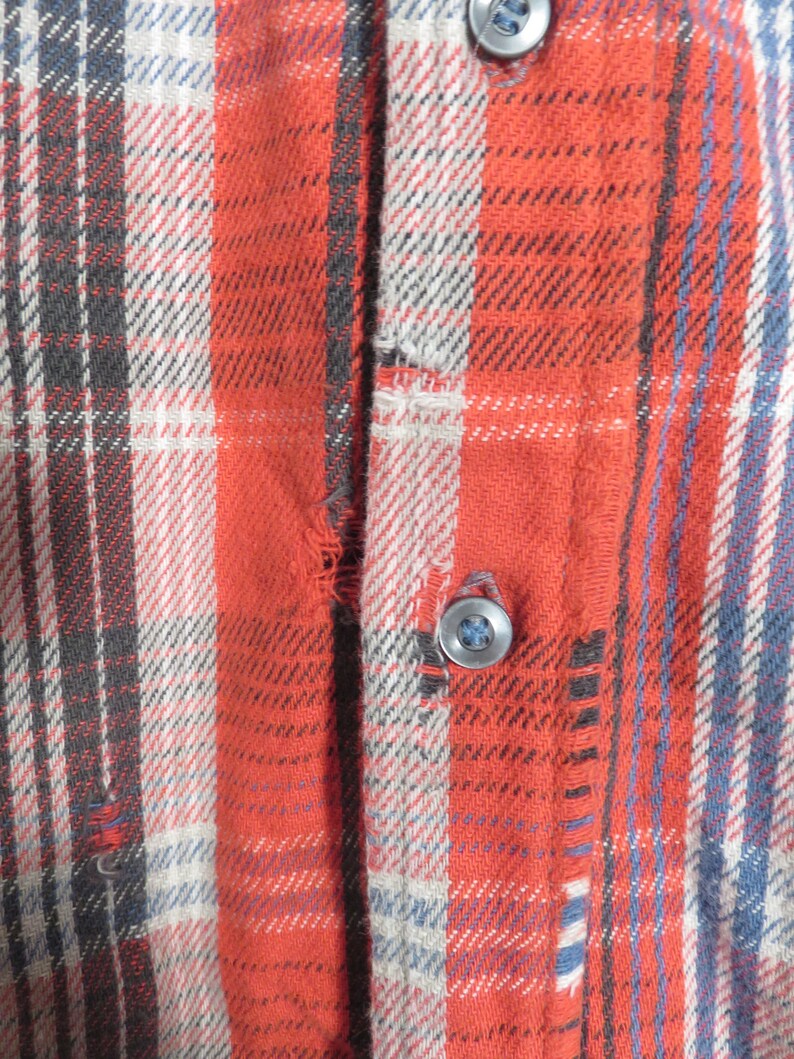 Vintage Distressed Thick Plaid Cotton Flannel Size M - Etsy