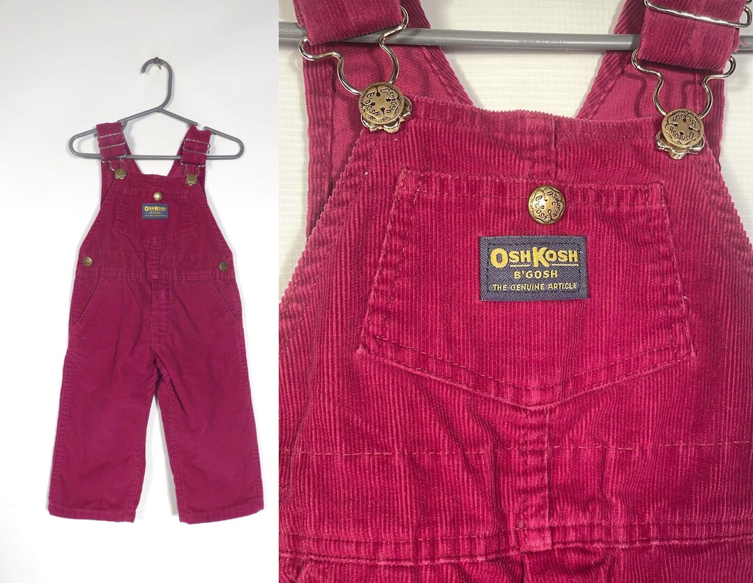 Vintage 80s/90s Oshkosh Kids Made in USA Maroon Burgundy Corduroy ...