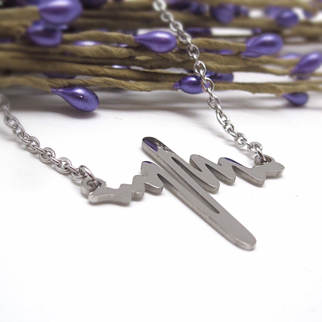 Heartbeat Necklace, EKG Pulse, Cardiogram Pendant, Nurse Necklace ...