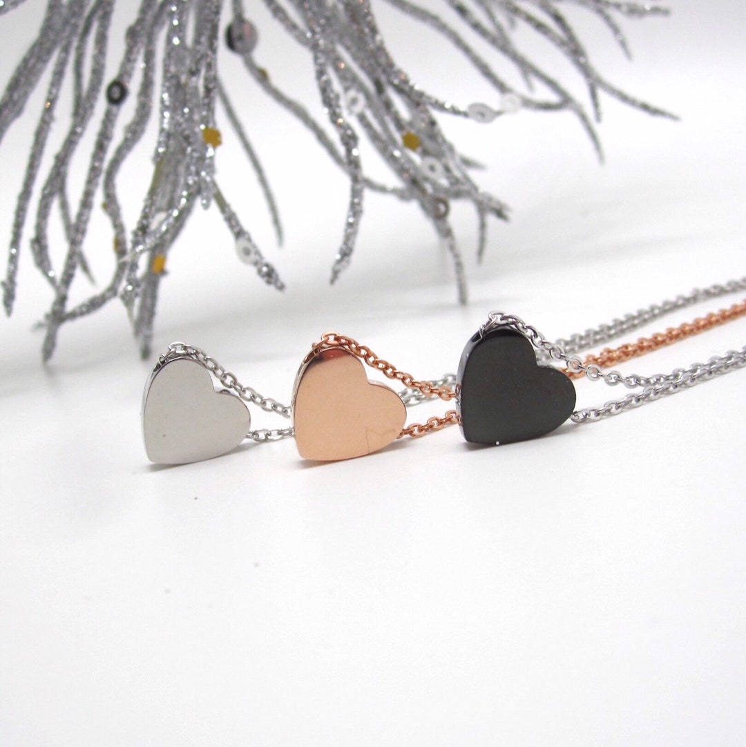 Minimalist Stainless Steel Heart Pendant Necklace for Women - Etsy