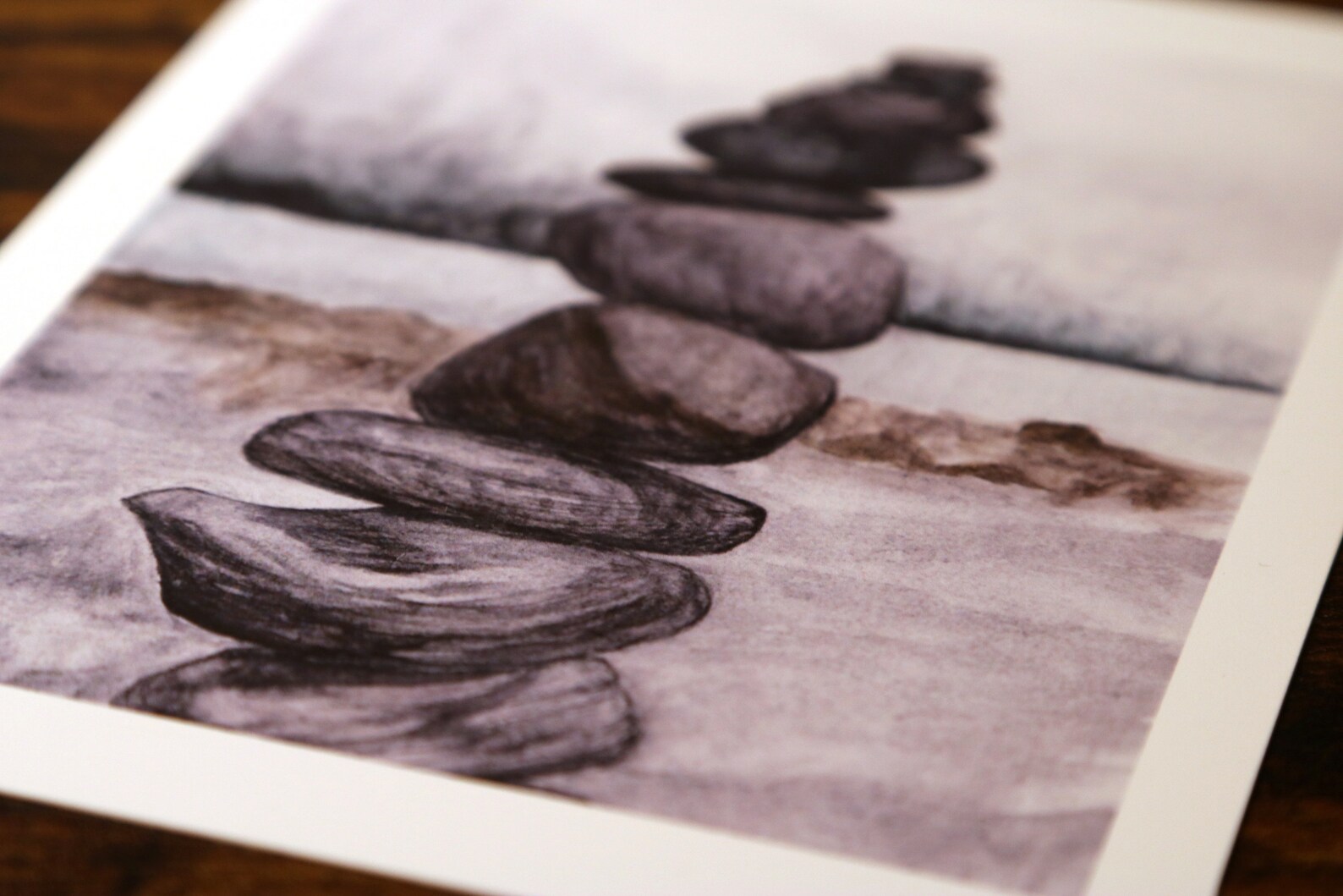 Stacked Stones Art Print - Balancing Rocks Wall Art, Peaceful, Serene ...