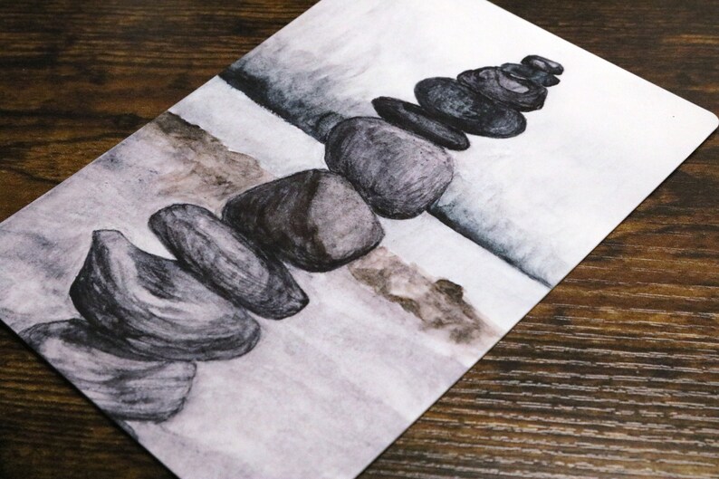 Stacked Stones Art Print - Balancing Rocks Wall Art, Peaceful, Serene ...