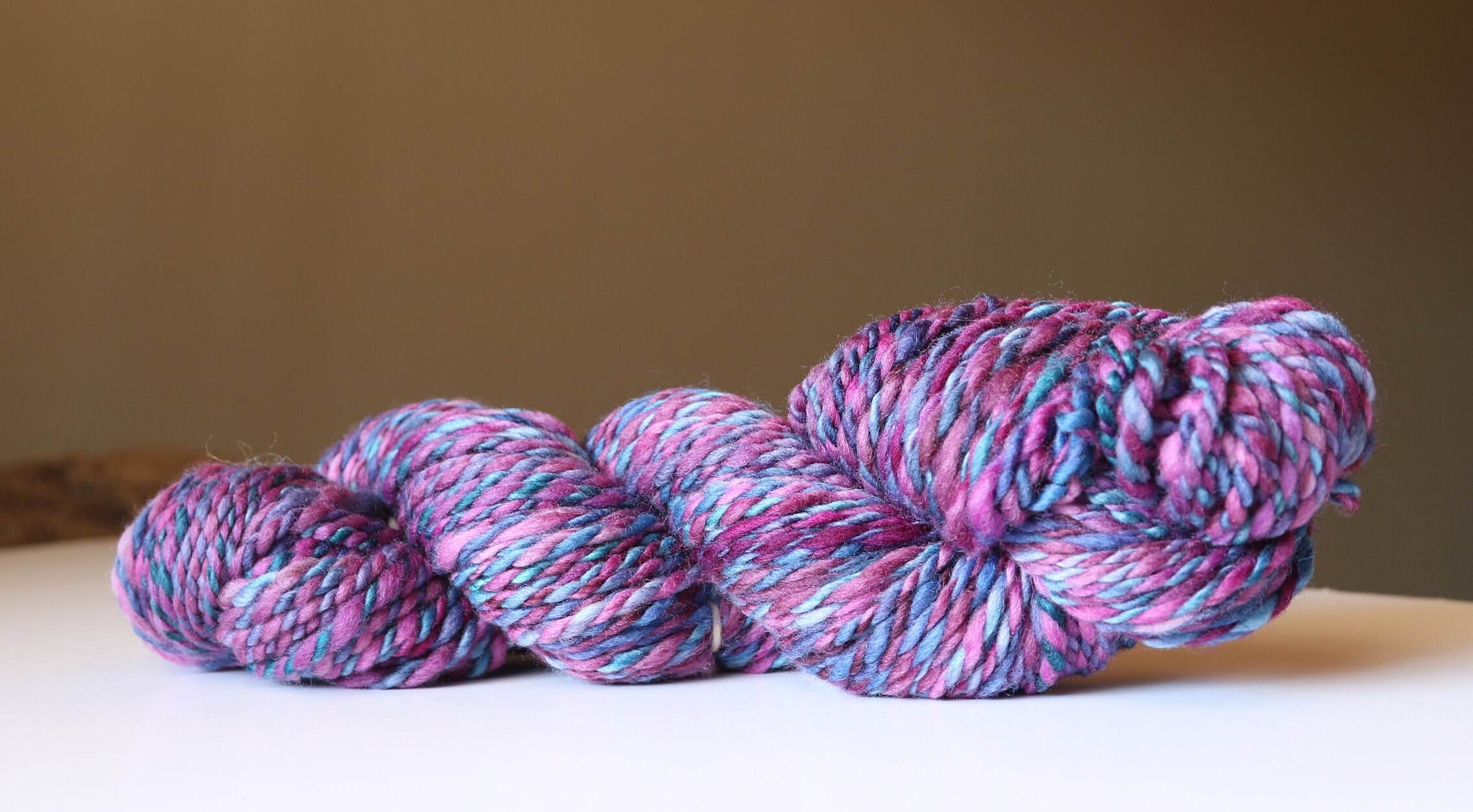 54 Yds Merino Wool Handspun Yarn Blue and Purple - Etsy