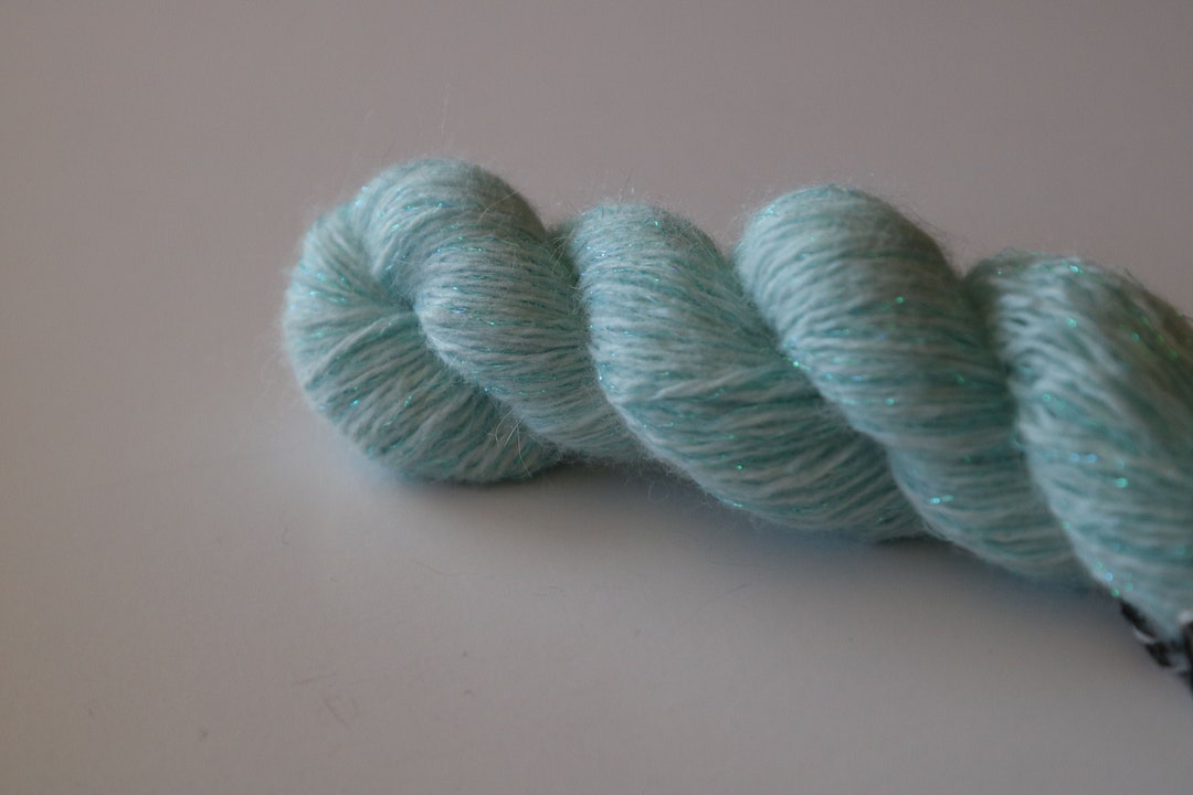 100 Yards - Sparkly Light Blue Upcycled Yarn - Etsy