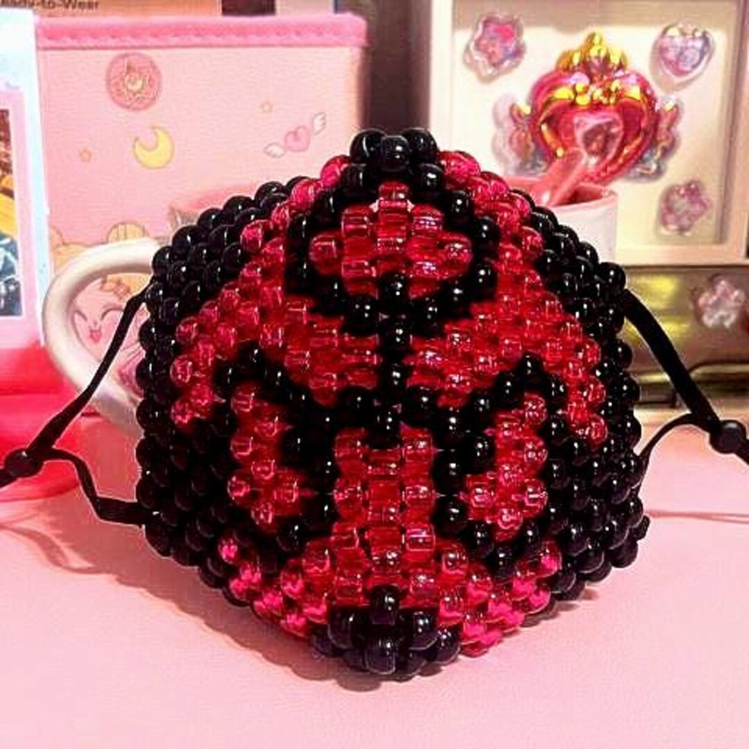 Pink Biohazard Translucent Kandi Mask Ooak - Etsy