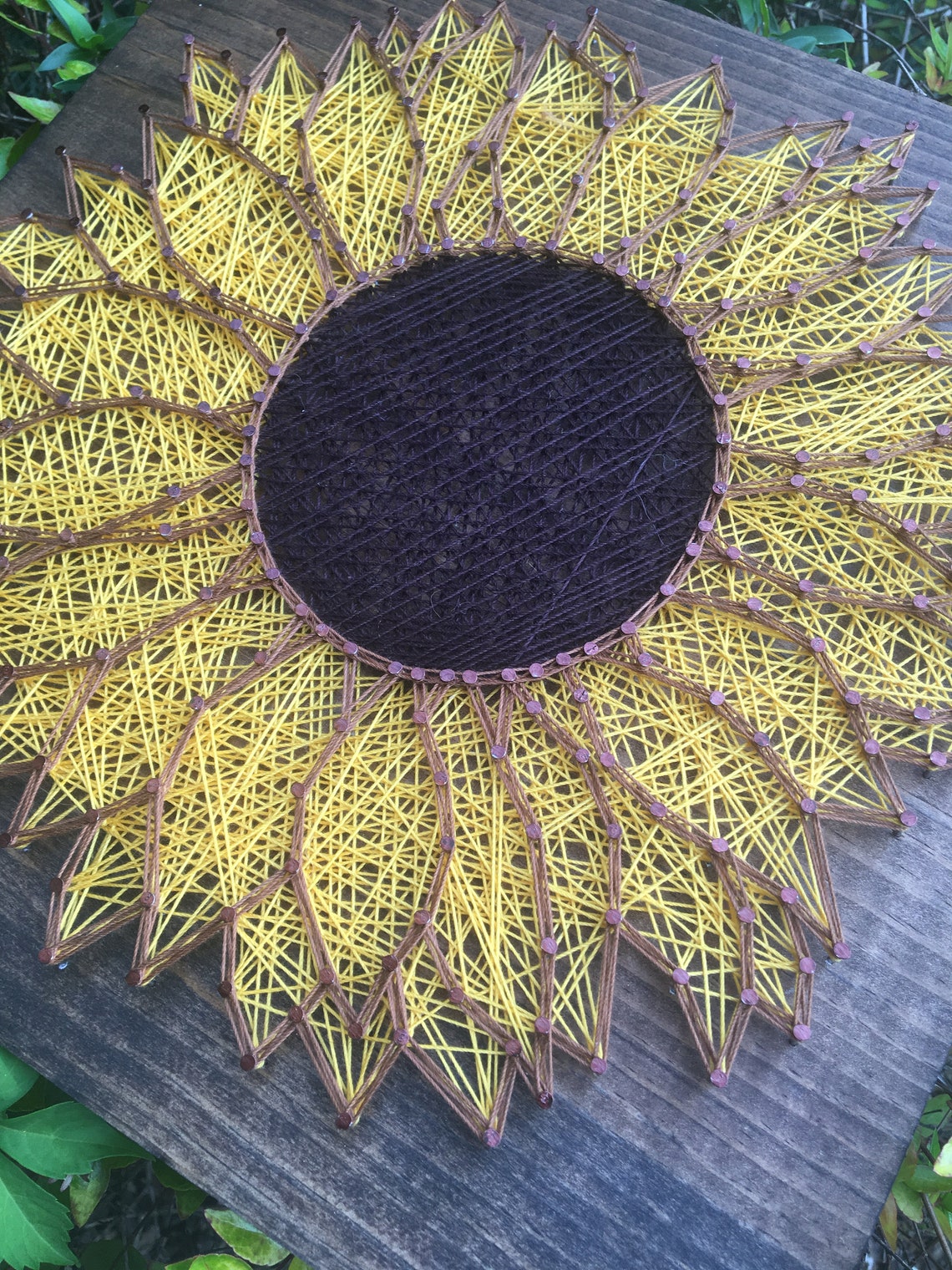 Sunflower String Art Wood Sign Flower Art Flower String Art | Etsy