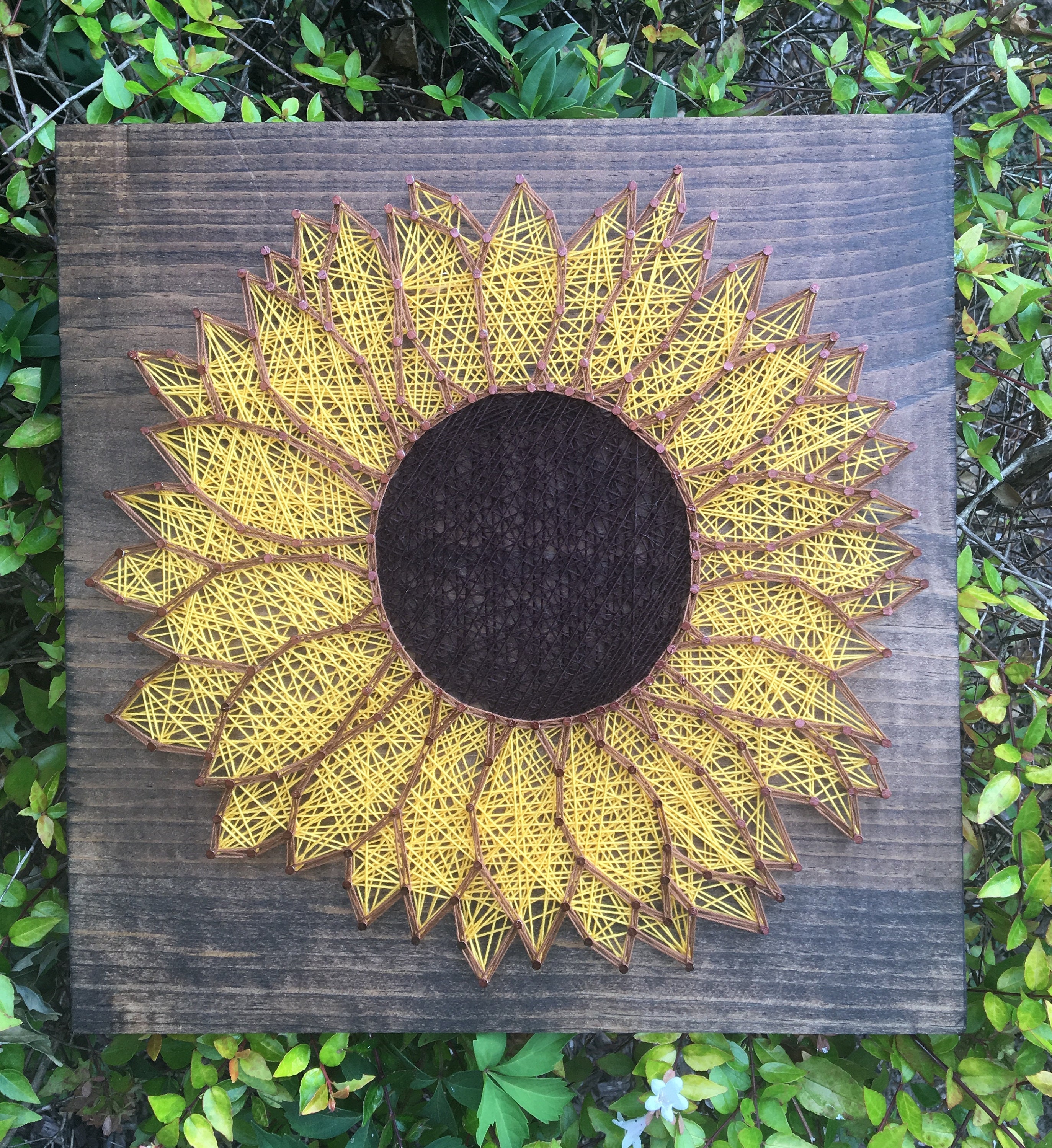 Sunflower String Art Wood Sign Flower Art Flower String Art | Etsy