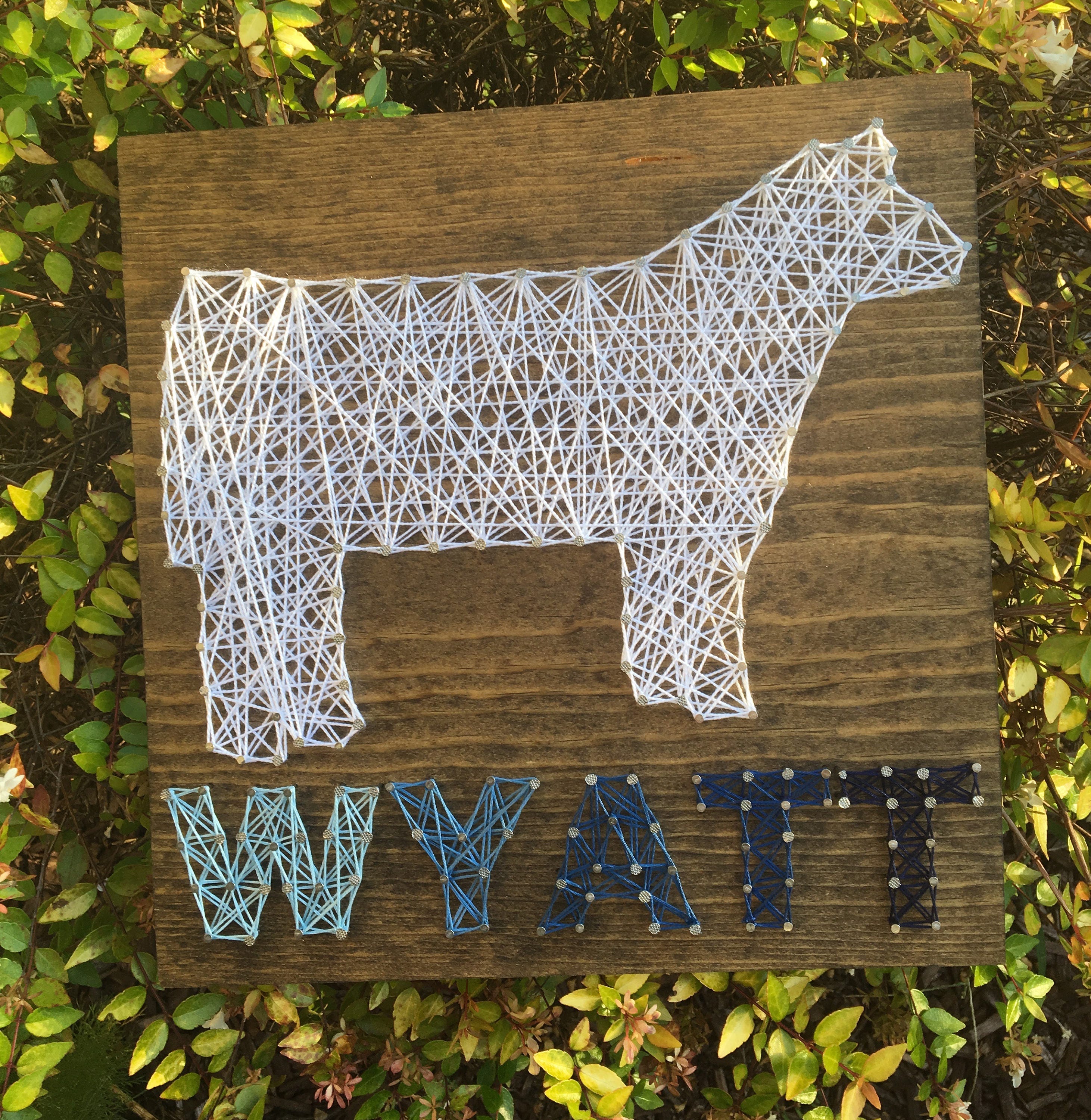 Custom Ombré Name Cow String Art Wood Sign Wall Art Home | Etsy