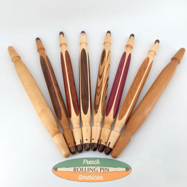 French-american Rolling Pin: Handcrafted Wood Pastry Tool - Etsy