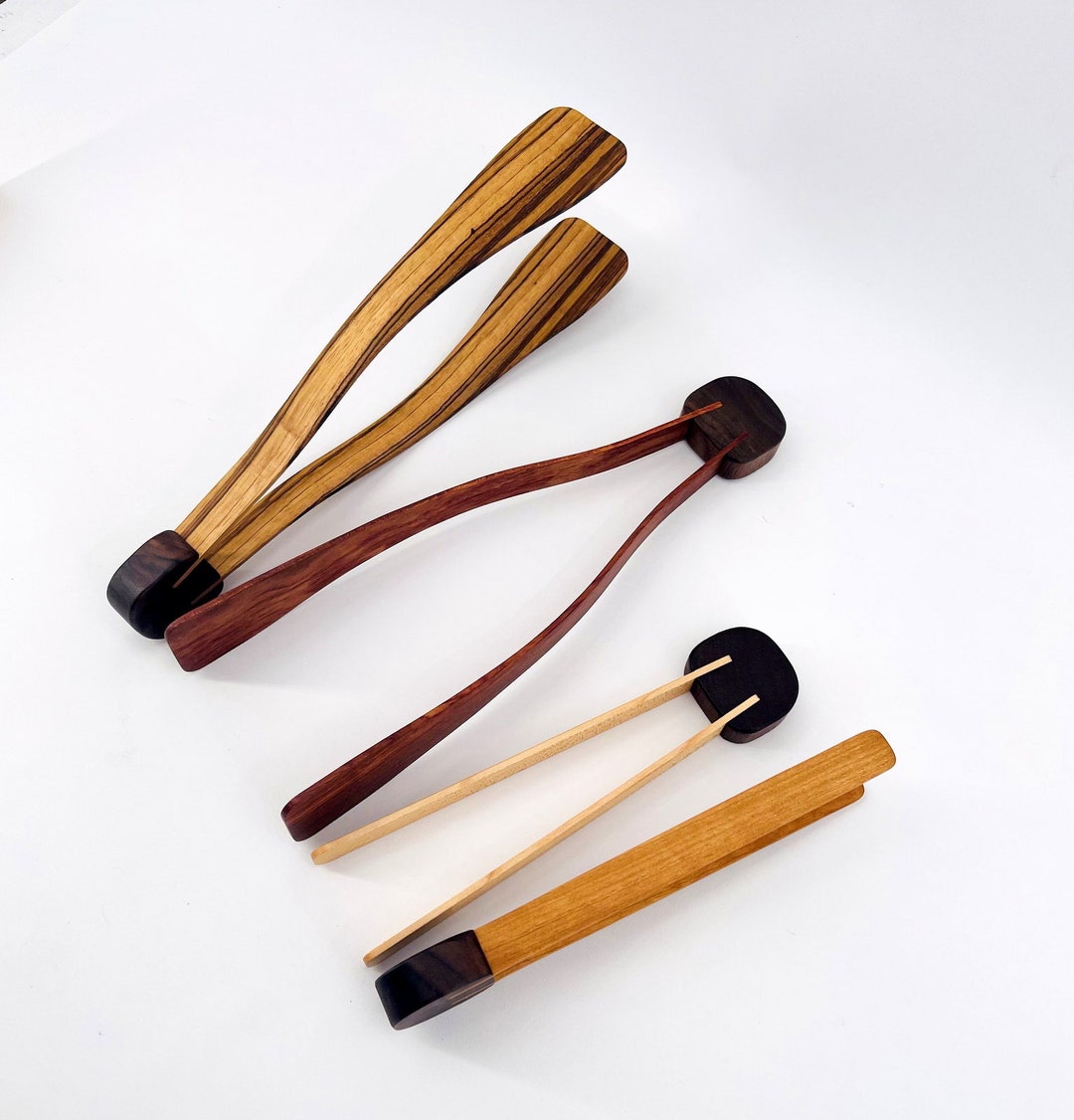 Handmade Wood Salad Tongs: Exotic Hardwood Kitchen Servers - Etsy