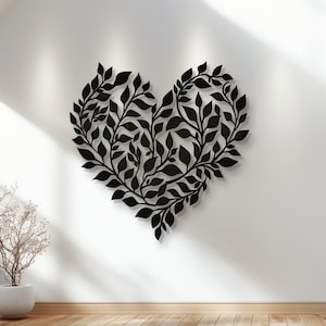 Metal Heart Leaf Wall Art, Metal Tree Heart Wall Decor,heart Metal Art ...