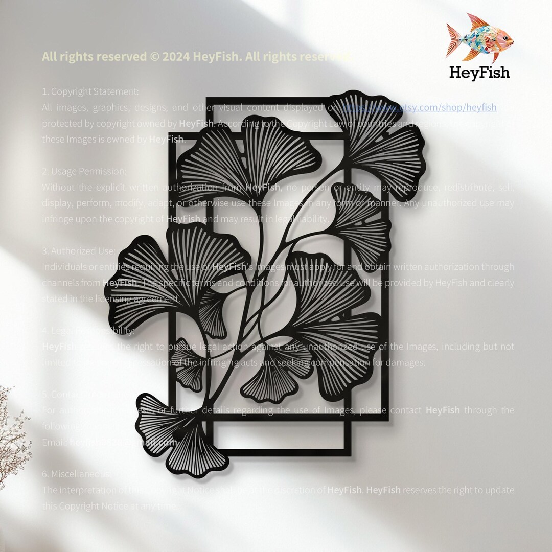 Metal Ginkgo Wall Decor: Modern Steel Leaf Art, Home Hanging Decoration ...